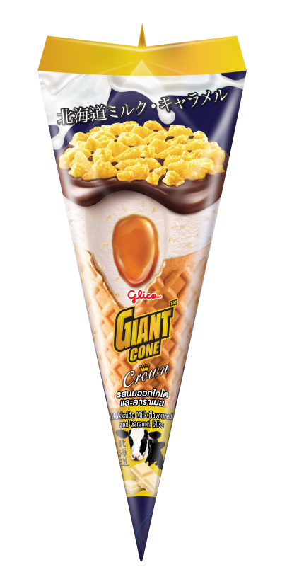 Giant Cone Crown Hokkaido Milk & Caramel | Thai Glico Co., Ltd.